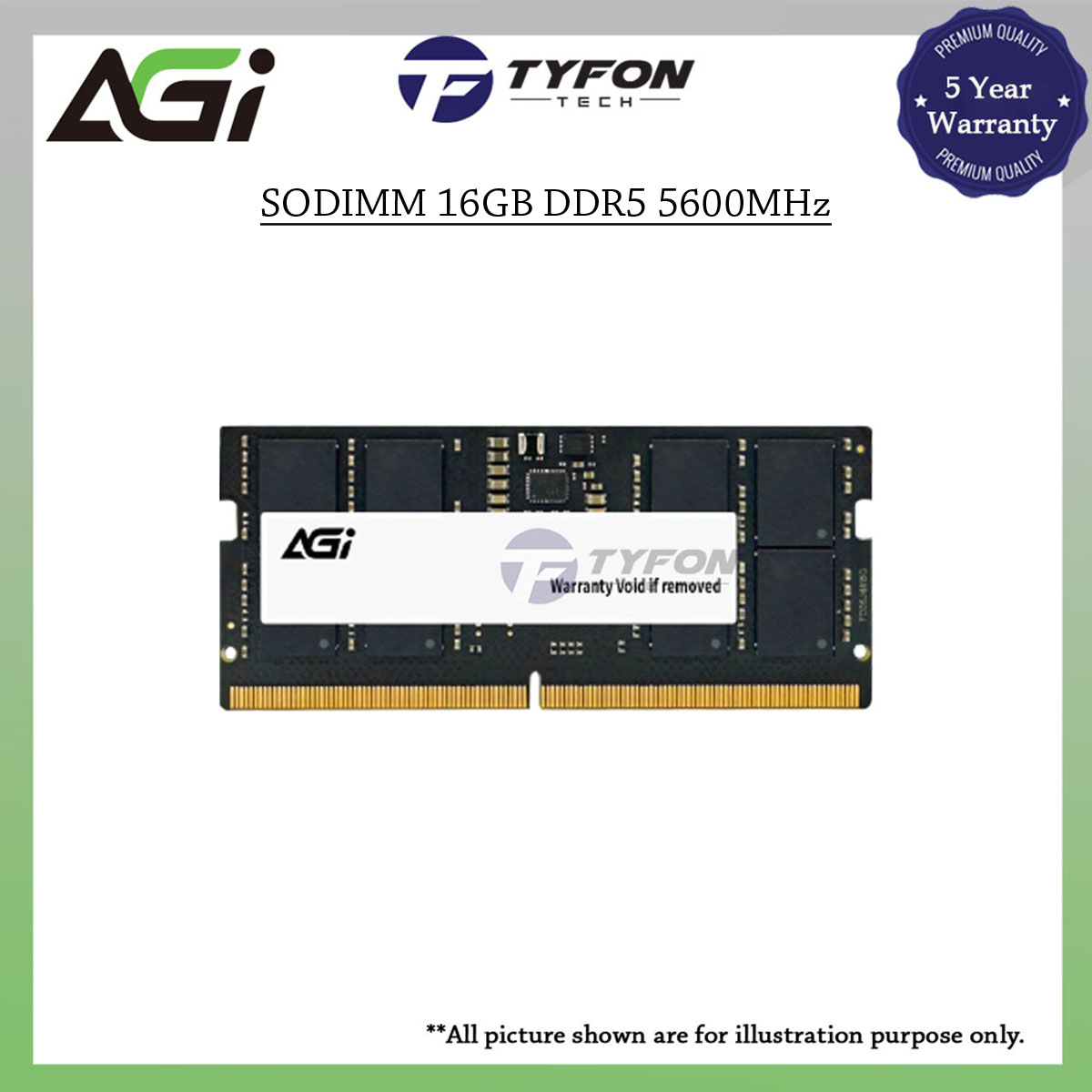 AGI SODIMM 16GB DDR5 5600MHz PC5-44800 Laptop RAM (AGI560016SD238)